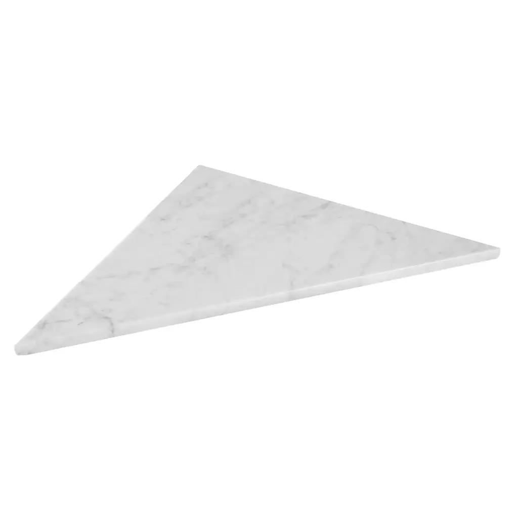 CARRARA MARBLE 18 X 36 IN. TRIANGLE SHOWER BENCH